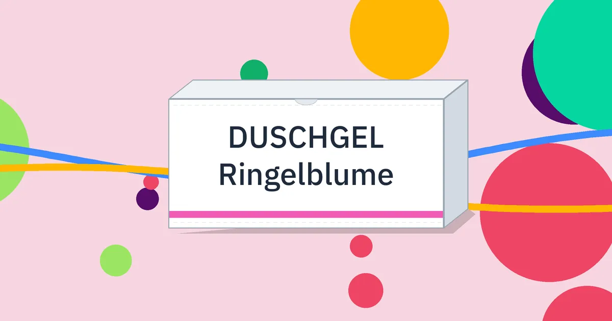 Symbolbild: Packung mit der Aufschrift DUSCHGEL Ringelblume (PZN 18852695) – Verfügbarkeit und Bezug in Apotheken in Frankfurt am Main