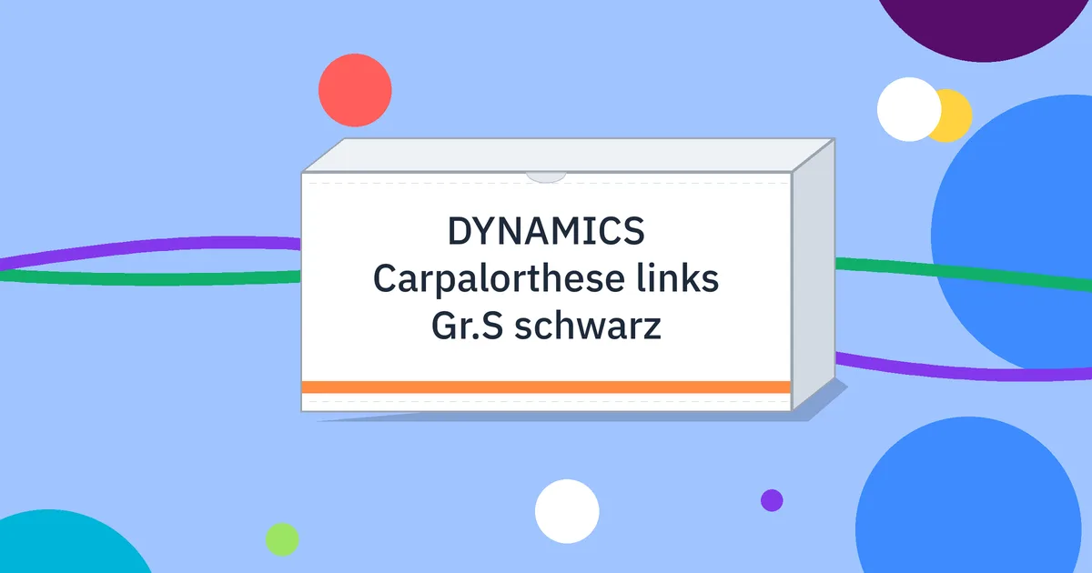 Symbolbild: Packung mit der Aufschrift DYNAMICS Carpalorthese links Gr.S schwarz (PZN 10631776) – Verfügbarkeit und Bezug in Apotheken in Frankfurt am Main