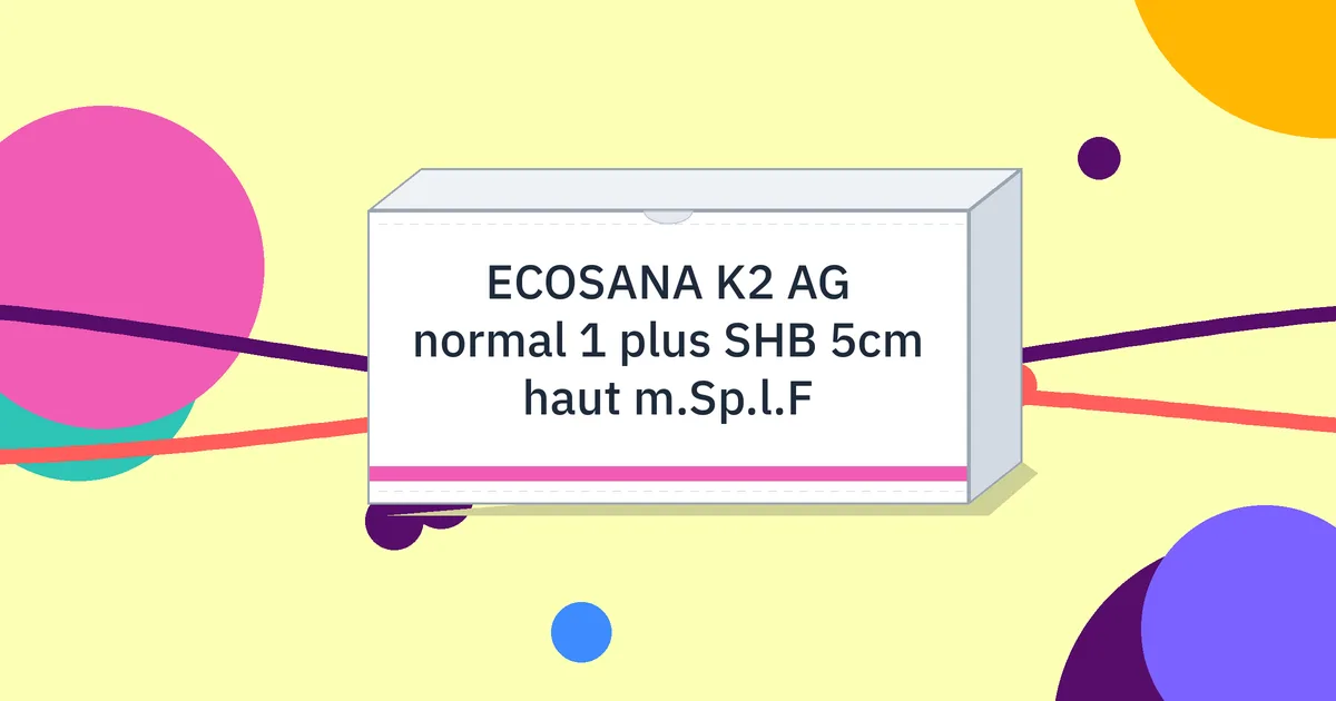 Symbolbild: Packung mit der Aufschrift ECOSANA K2 AG normal 1 plus SHB 5cm haut m.Sp.l.F (PZN 10957414) – Verfügbarkeit und Bezug in Apotheken in Frankfurt am Main