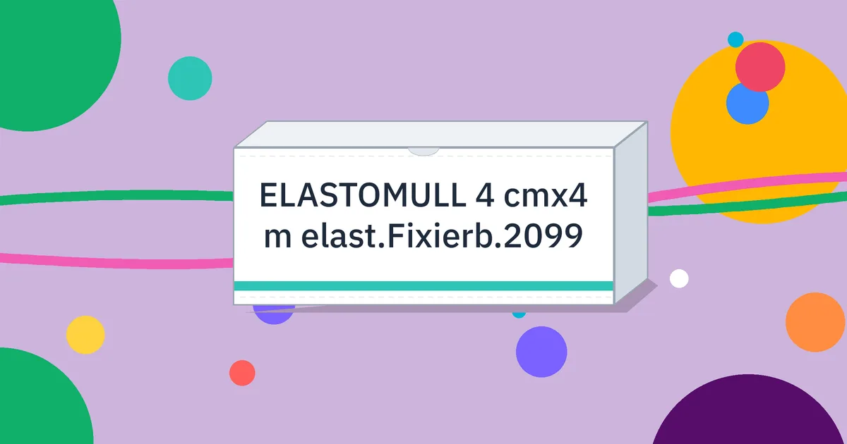 Symbolbild: Packung mit der Aufschrift ELASTOMULL 4 cmx4 m elast.Fixierb.2099 (PZN 03486173) – Verfügbarkeit und Bezug in Apotheken in Frankfurt am Main