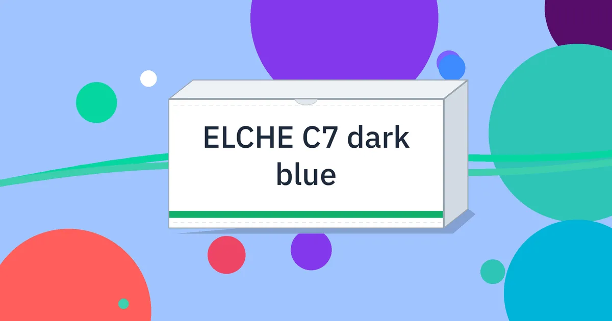 Symbolbild: Packung mit der Aufschrift ELCHE C7 dark blue (PZN 20220867) – Verfügbarkeit und Bezug in Apotheken in Frankfurt am Main