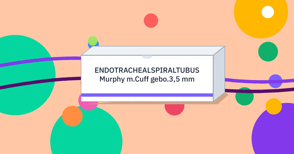 Symbolbild: Packung mit der Aufschrift ENDOTRACHEALSPIRALTUBUS Murphy m.Cuff gebo.3,5 mm (PZN 03444499) – Verfügbarkeit und Bezug in Apotheken in Frankfurt am Main