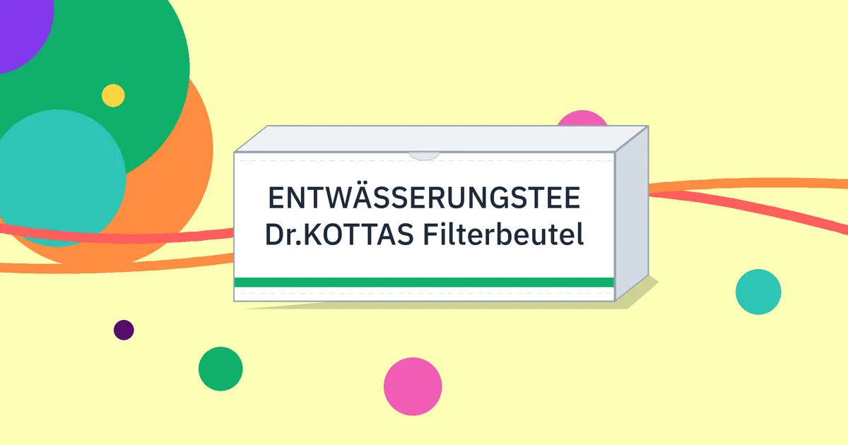Symbolbild: Packung mit der Aufschrift ENTWÄSSERUNGSTEE Dr.KOTTAS Filterbeutel (PZN 09919957) – Verfügbarkeit und Bezug in Apotheken in Frankfurt am Main