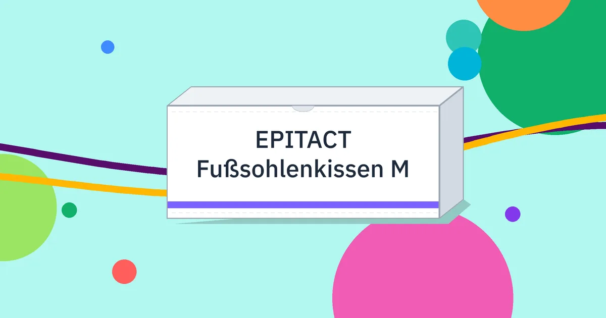 Symbolbild: Packung mit der Aufschrift EPITACT Fußsohlenkissen M (PZN 14290332) – Verfügbarkeit und Bezug in Apotheken in Frankfurt am Main