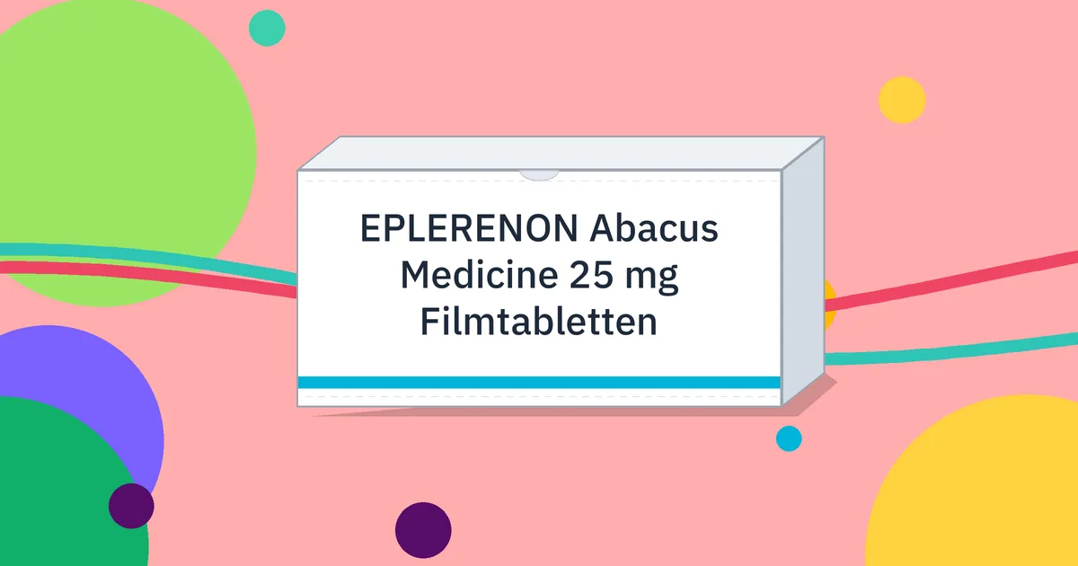 Symbolbild: Packung mit der Aufschrift EPLERENON Abacus Medicine 25 mg Filmtabletten (PZN 19409039) – Verfügbarkeit und Bezug in Apotheken in Frankfurt am Main