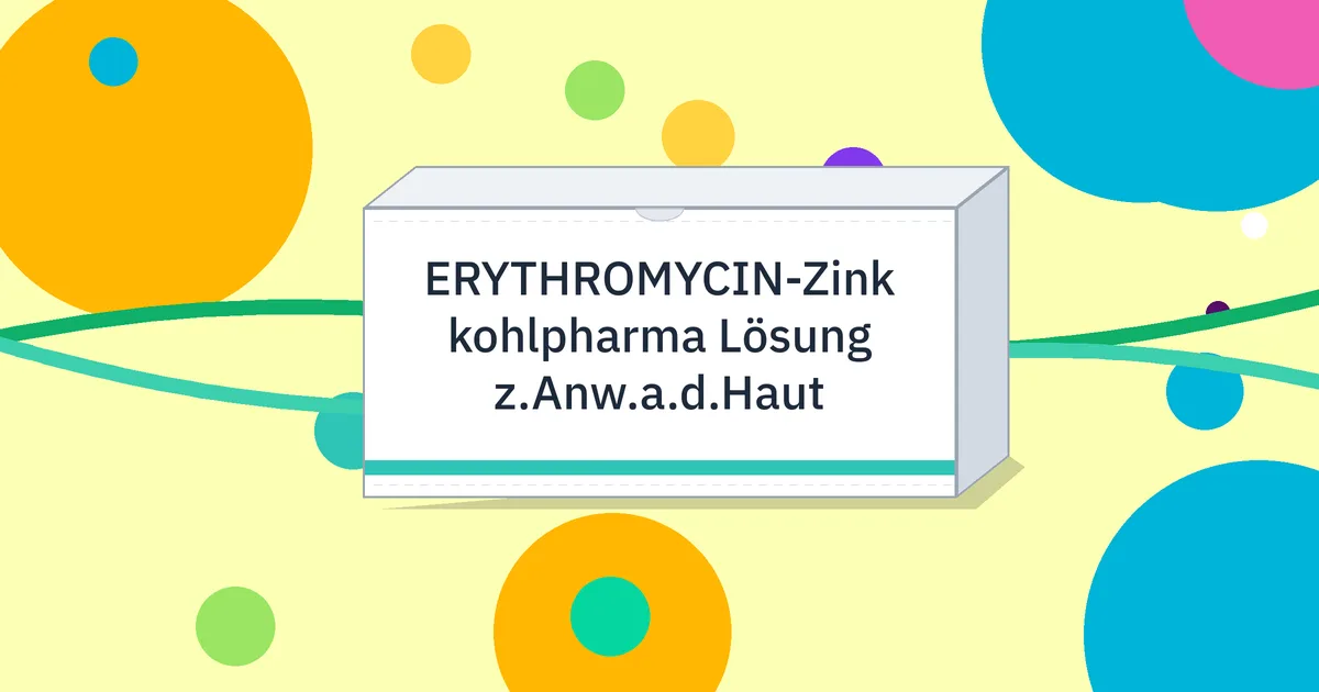 Symbolbild: Packung mit der Aufschrift ERYTHROMYCIN-Zink kohlpharma Lösung z.Anw.a.d.Haut (PZN 11229585) – Verfügbarkeit und Bezug in Apotheken in Frankfurt am Main