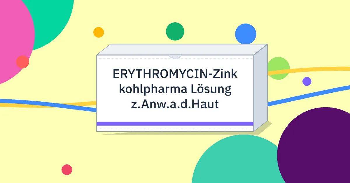 Symbolbild: Packung mit der Aufschrift ERYTHROMYCIN-Zink kohlpharma Lösung z.Anw.a.d.Haut (PZN 11229579) – Verfügbarkeit und Bezug in Apotheken in Frankfurt am Main