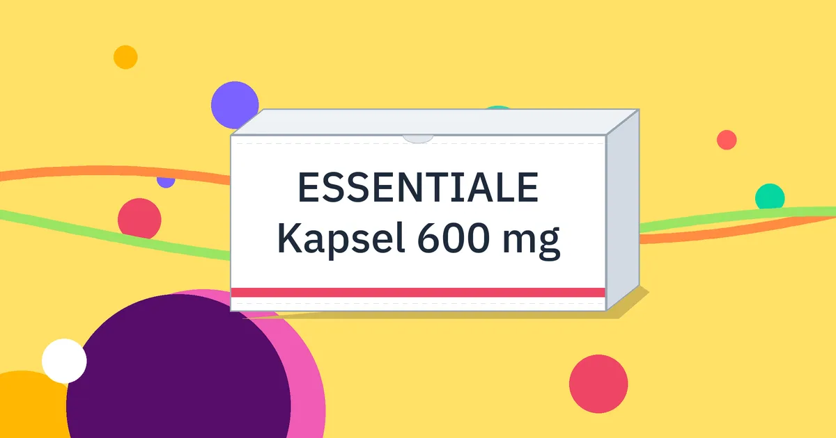 Symbolbild: Packung mit der Aufschrift ESSENTIALE Kapsel 600 mg (PZN 20089574) – Verfügbarkeit und Bezug in Apotheken in Frankfurt am Main