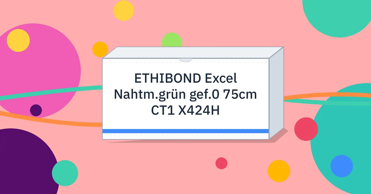 Symbolbild: Packung mit der Aufschrift ETHIBOND Excel Nahtm.grün gef.0 75cm CT1 X424H (PZN 16249753) – Verfügbarkeit und Bezug in Apotheken in Frankfurt am Main