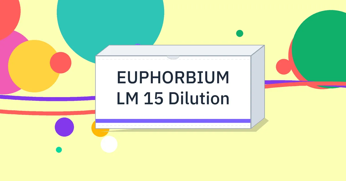Symbolbild: Packung mit der Aufschrift EUPHORBIUM LM 15 Dilution (PZN 13483230) – Verfügbarkeit und Bezug in Apotheken in Frankfurt am Main
