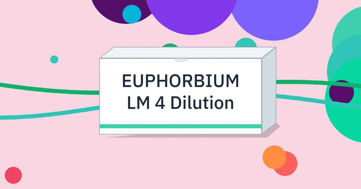 Symbolbild: Packung mit der Aufschrift EUPHORBIUM LM 4 Dilution (PZN 13483112) – Verfügbarkeit und Bezug in Apotheken in Frankfurt am Main