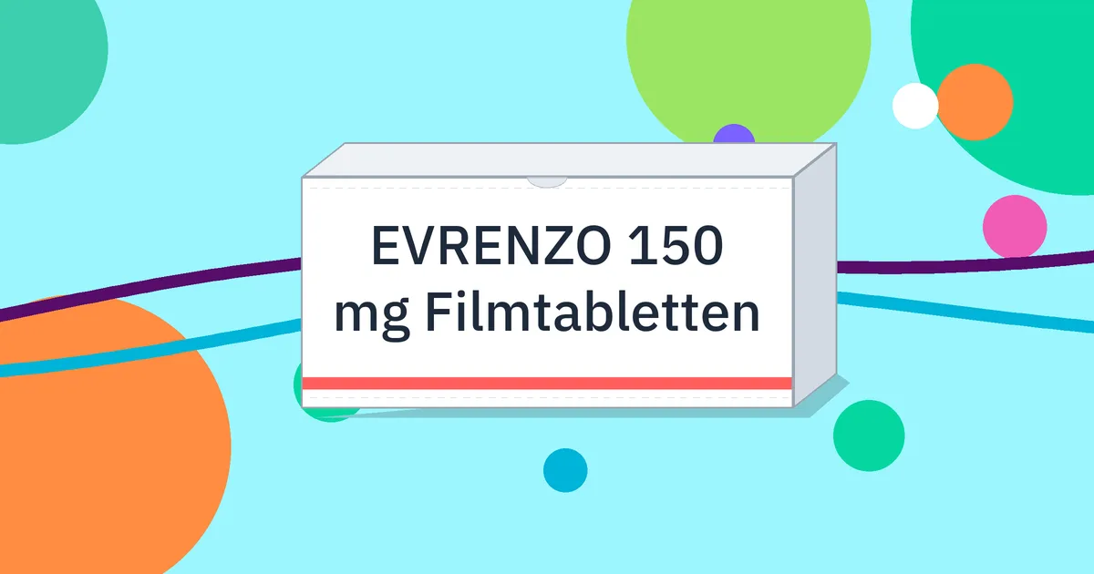 Symbolbild: Packung mit der Aufschrift EVRENZO 150 mg Filmtabletten (PZN 20011879) – Verfügbarkeit und Bezug in Apotheken in Frankfurt am Main