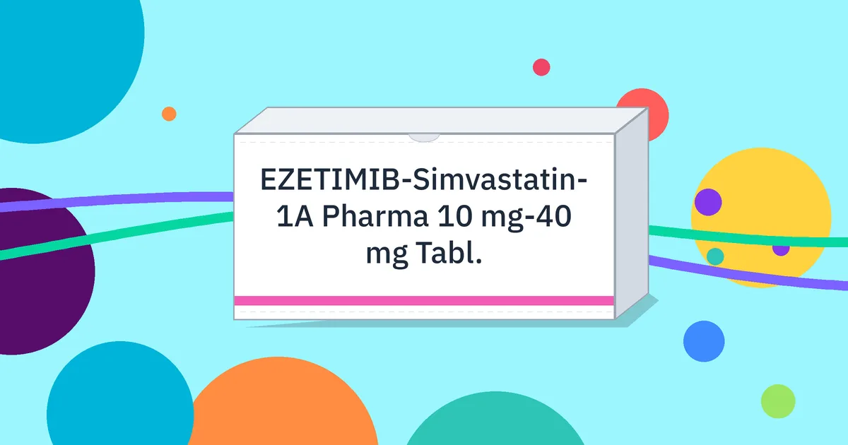 Symbolbild: Packung mit der Aufschrift EZETIMIB-Simvastatin-1A Pharma 10 mg-40 mg Tabl. (PZN 13592108) – Verfügbarkeit und Bezug in Apotheken in Frankfurt am Main