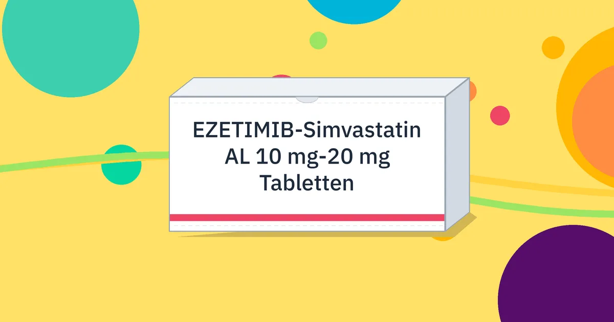 Symbolbild: Packung mit der Aufschrift EZETIMIB-Simvastatin AL 10 mg-20 mg Tabletten (PZN 13744104) – Verfügbarkeit und Bezug in Apotheken in Frankfurt am Main