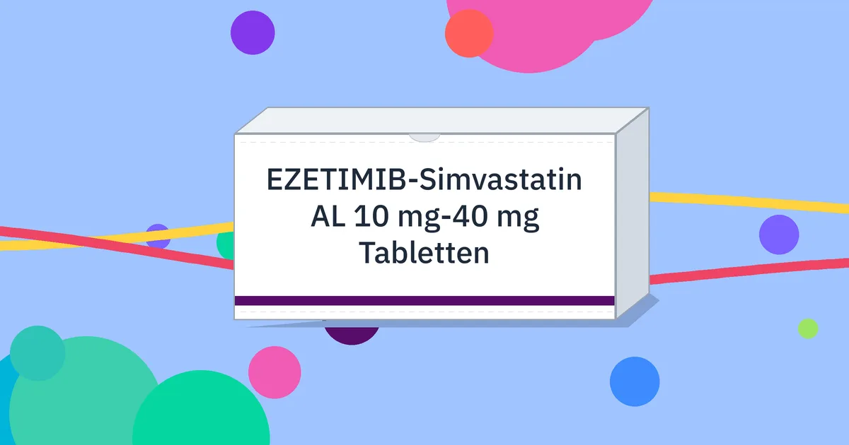 Symbolbild: Packung mit der Aufschrift EZETIMIB-Simvastatin AL 10 mg-40 mg Tabletten (PZN 13744127) – Verfügbarkeit und Bezug in Apotheken in Frankfurt am Main