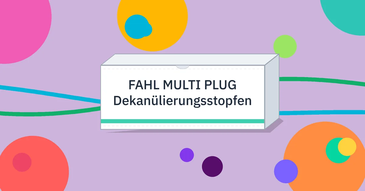 Symbolbild: Packung mit der Aufschrift FAHL MULTI PLUG Dekanülierungsstopfen (PZN 17824544) – Verfügbarkeit und Bezug in Apotheken in Frankfurt am Main