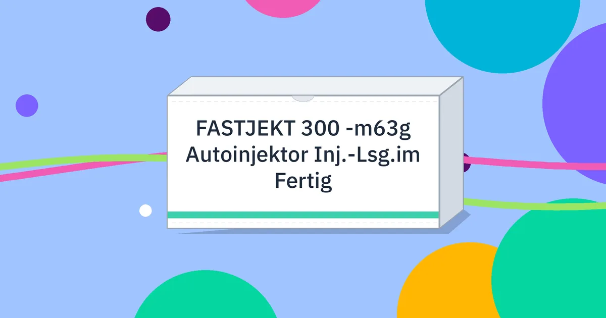 Symbolbild: Packung mit der Aufschrift FASTJEKT 300 -m63g Autoinjektor Inj.-Lsg.im Fertig (PZN 17436813) – Verfügbarkeit und Bezug in Apotheken in Frankfurt am Main