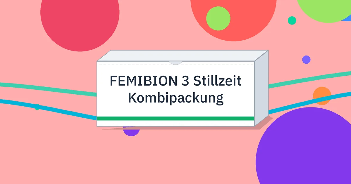 Symbolbild: Packung mit der Aufschrift FEMIBION 3 Stillzeit Kombipackung (PZN 16329765) – Verfügbarkeit und Bezug in Apotheken in Frankfurt am Main