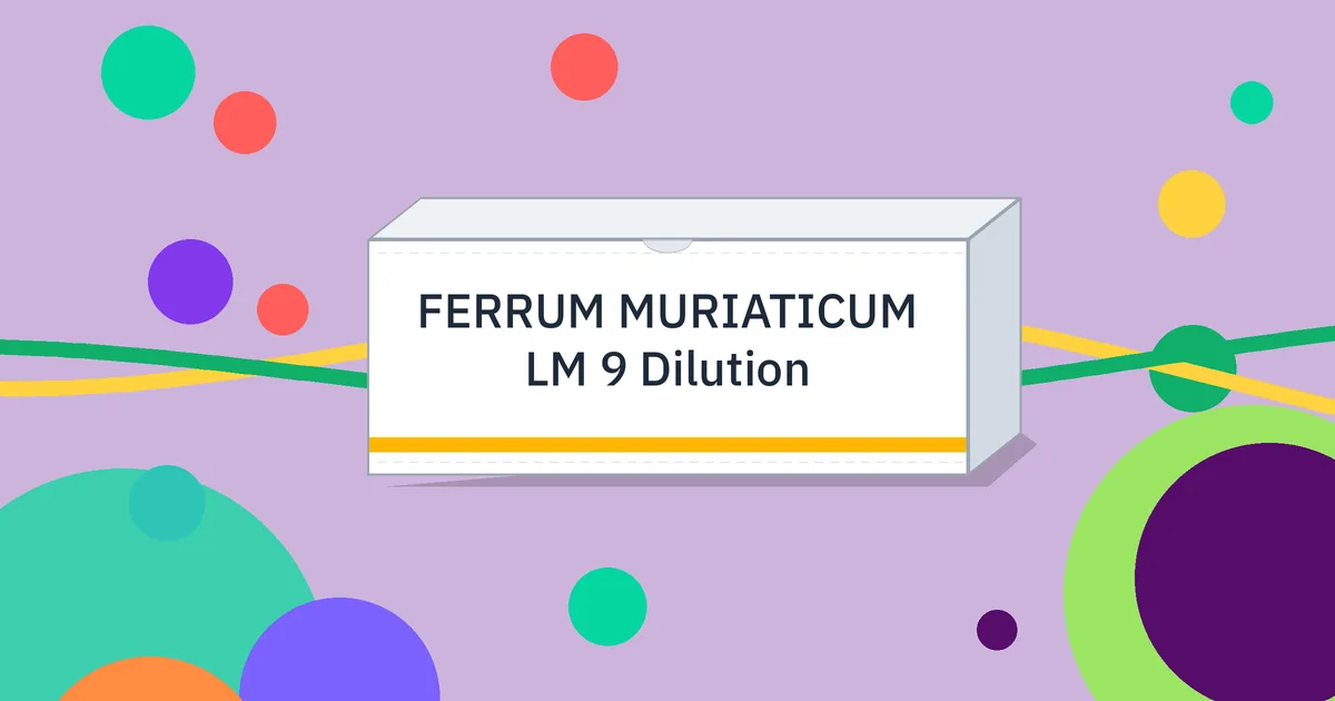 Symbolbild: Packung mit der Aufschrift FERRUM MURIATICUM LM 9 Dilution (PZN 12850695) – Verfügbarkeit und Bezug in Apotheken in Frankfurt am Main
