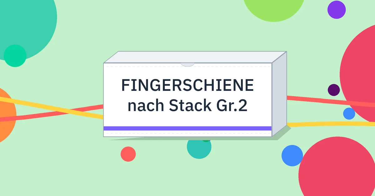Symbolbild: Packung mit der Aufschrift FINGERSCHIENE nach Stack Gr.2 (PZN 00895155) – Verfügbarkeit und Bezug in Apotheken in Frankfurt am Main