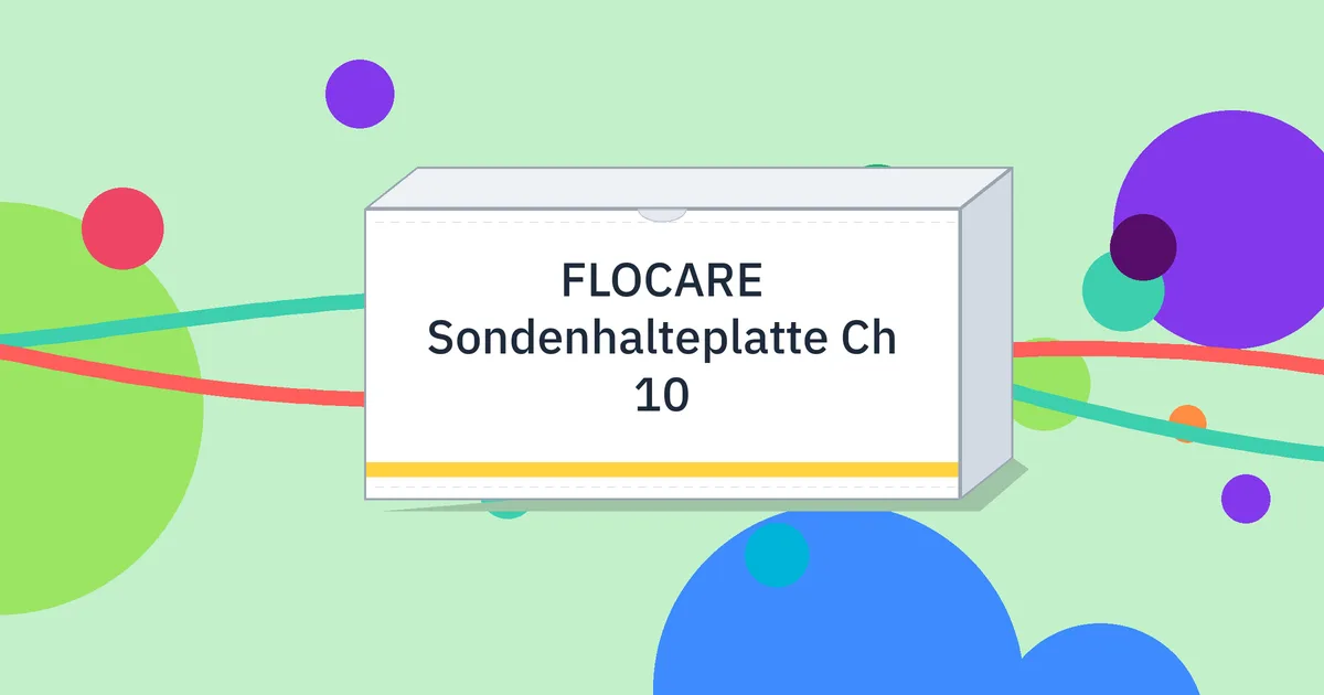 Symbolbild: Packung mit der Aufschrift FLOCARE Sondenhalteplatte Ch 10 (PZN 07462525) – Verfügbarkeit und Bezug in Apotheken in Frankfurt am Main