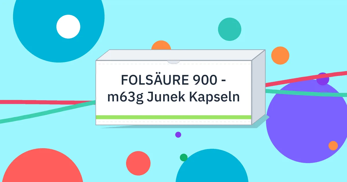 Symbolbild: Packung mit der Aufschrift FOLSÄURE 900 -m63g Junek Kapseln (PZN 04366985) – Verfügbarkeit und Bezug in Apotheken in Frankfurt am Main