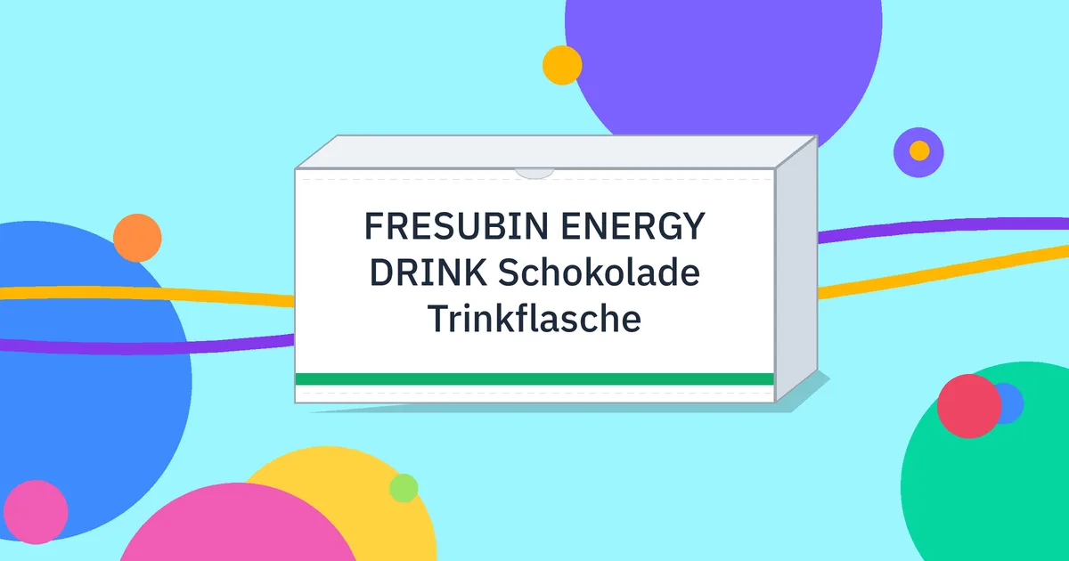Symbolbild: Packung mit der Aufschrift FRESUBIN ENERGY DRINK Schokolade Trinkflasche (PZN 00864120) – Verfügbarkeit und Bezug in Apotheken in Frankfurt am Main