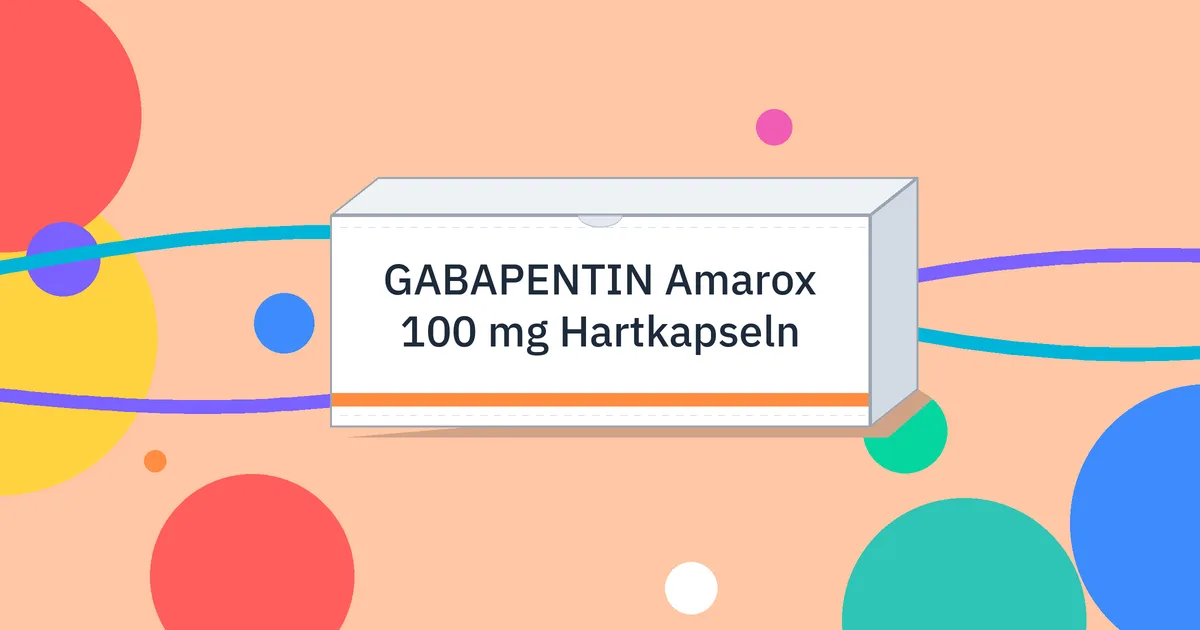 Symbolbild: Packung mit der Aufschrift GABAPENTIN Amarox 100 mg Hartkapseln (PZN 18181835) – Verfügbarkeit und Bezug in Apotheken in Frankfurt am Main