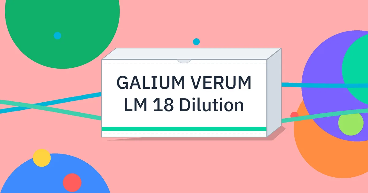 Symbolbild: Packung mit der Aufschrift GALIUM VERUM LM 18 Dilution (PZN 13497657) – Verfügbarkeit und Bezug in Apotheken in Frankfurt am Main