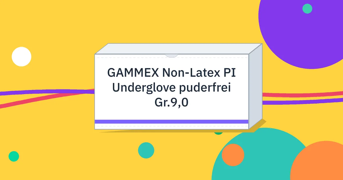 Symbolbild: Packung mit der Aufschrift GAMMEX Non-Latex PI Underglove puderfrei Gr.9,0 (PZN 11614805) – Verfügbarkeit und Bezug in Apotheken in Frankfurt am Main