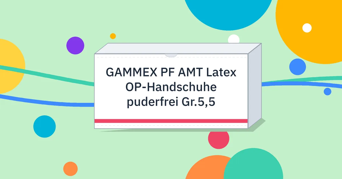 Symbolbild: Packung mit der Aufschrift GAMMEX PF AMT Latex OP-Handschuhe puderfrei Gr.5,5 (PZN 09541200) – Verfügbarkeit und Bezug in Apotheken in Frankfurt am Main
