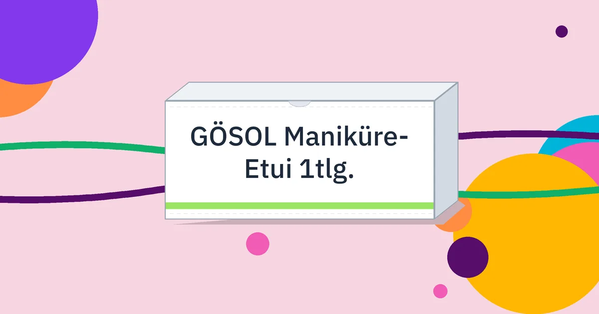 Symbolbild: Packung mit der Aufschrift GÖSOL Maniküre-Etui 1tlg. (PZN 19628770) – Verfügbarkeit und Bezug in Apotheken in Frankfurt am Main