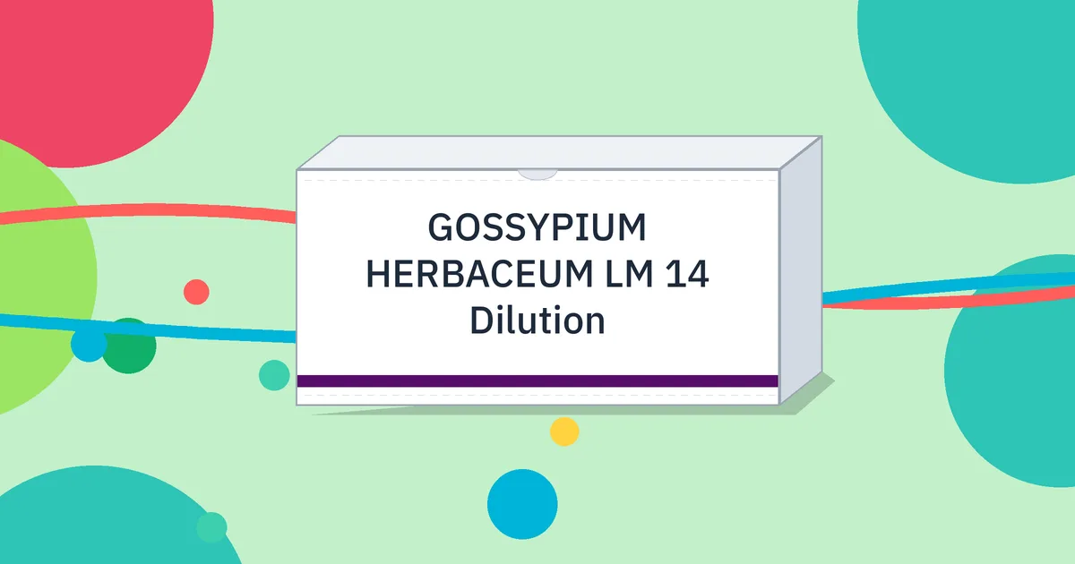 Symbolbild: Packung mit der Aufschrift GOSSYPIUM HERBACEUM LM 14 Dilution (PZN 13545617) – Verfügbarkeit und Bezug in Apotheken in Frankfurt am Main
