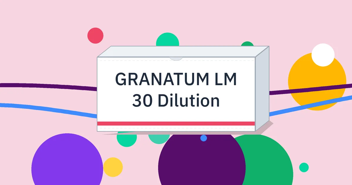 Symbolbild: Packung mit der Aufschrift GRANATUM LM 30 Dilution (PZN 13546278) – Verfügbarkeit und Bezug in Apotheken in Frankfurt am Main