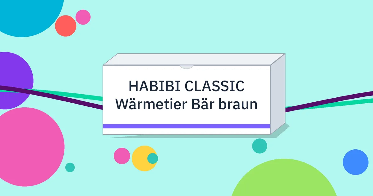 Symbolbild: Packung mit der Aufschrift HABIBI CLASSIC Wärmetier Bär braun (PZN 20044502) – Verfügbarkeit und Bezug in Apotheken in Frankfurt am Main
