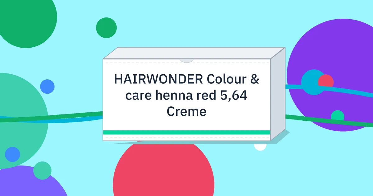 Symbolbild: Packung mit der Aufschrift HAIRWONDER Colour & care henna red 5,64 Creme (PZN 11028220) – Verfügbarkeit und Bezug in Apotheken in Frankfurt am Main