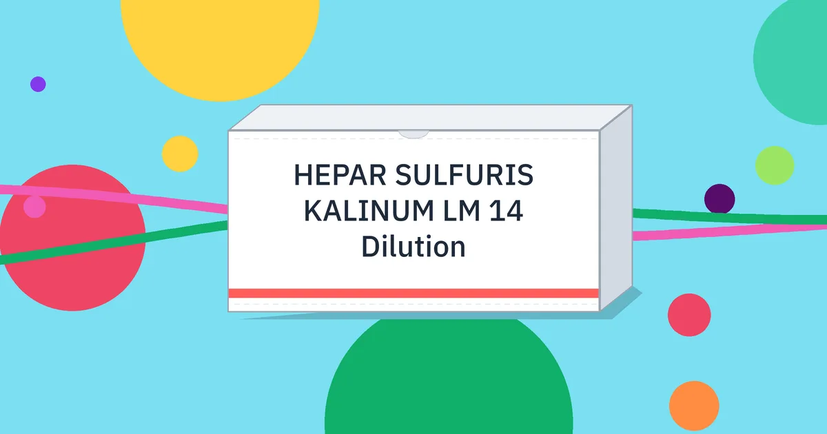 Symbolbild: Packung mit der Aufschrift HEPAR SULFURIS KALINUM LM 14 Dilution (PZN 12887899) – Verfügbarkeit und Bezug in Apotheken in Frankfurt am Main