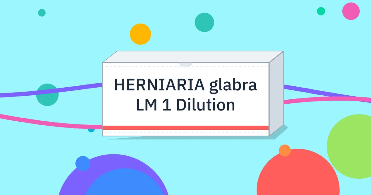 Symbolbild: Packung mit der Aufschrift HERNIARIA glabra LM 1 Dilution (PZN 13552907) – Verfügbarkeit und Bezug in Apotheken in Frankfurt am Main