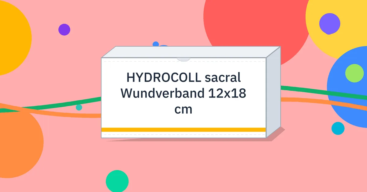 Symbolbild: Packung mit der Aufschrift HYDROCOLL sacral Wundverband 12x18 cm (PZN 16595952) – Verfügbarkeit und Bezug in Apotheken in Frankfurt am Main