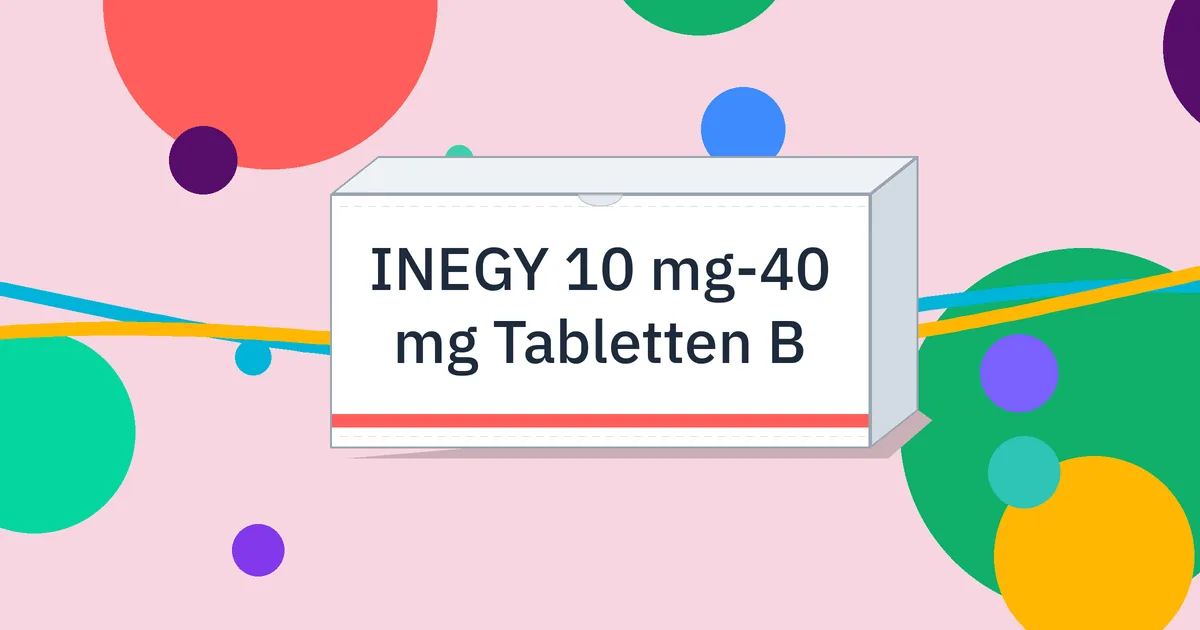 Symbolbild: Packung mit der Aufschrift INEGY 10 mg-40 mg Tabletten B (PZN 11522345) – Verfügbarkeit und Bezug in Apotheken in Frankfurt am Main