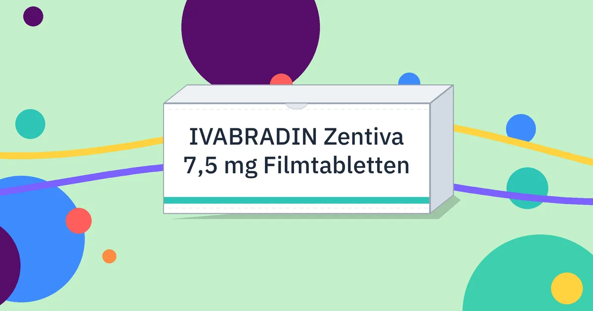 Symbolbild: Packung mit der Aufschrift IVABRADIN Zentiva 7,5 mg Filmtabletten (PZN 13819144) – Verfügbarkeit und Bezug in Apotheken in Frankfurt am Main