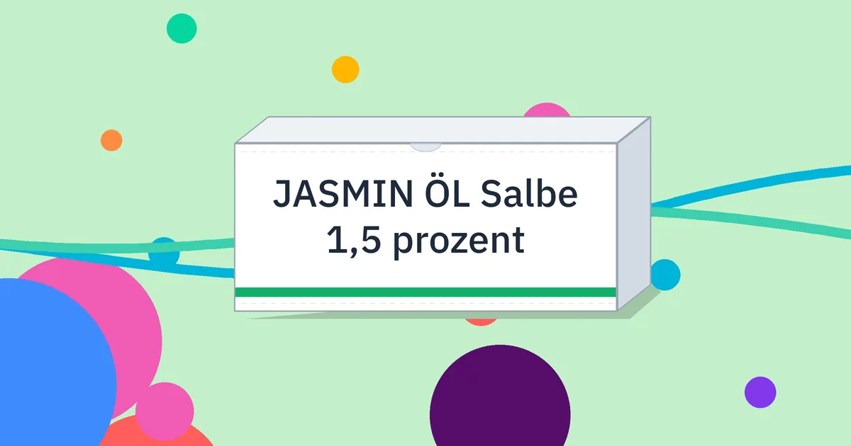 Symbolbild: Packung mit der Aufschrift JASMIN ÖL Salbe 1,5 prozent (PZN 18180014) – Verfügbarkeit und Bezug in Apotheken in Frankfurt am Main