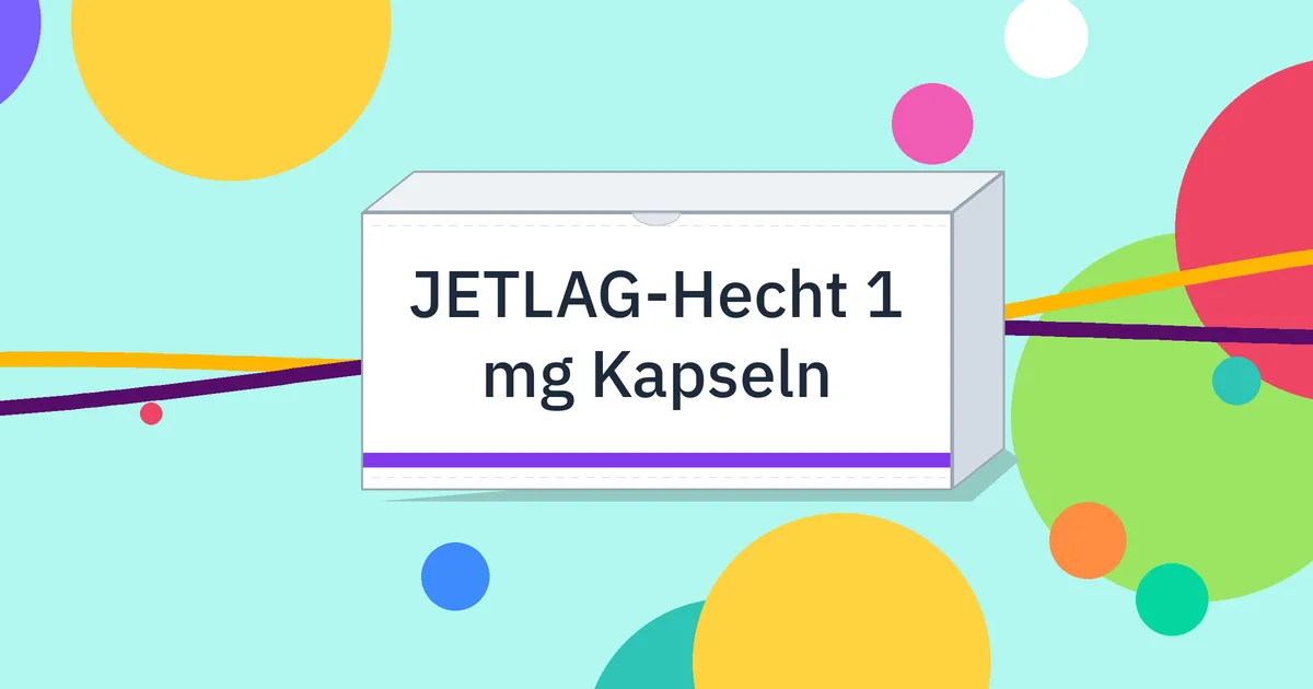 Symbolbild: Packung mit der Aufschrift JETLAG-Hecht 1 mg Kapseln (PZN 06832492) – Verfügbarkeit und Bezug in Apotheken in Frankfurt am Main