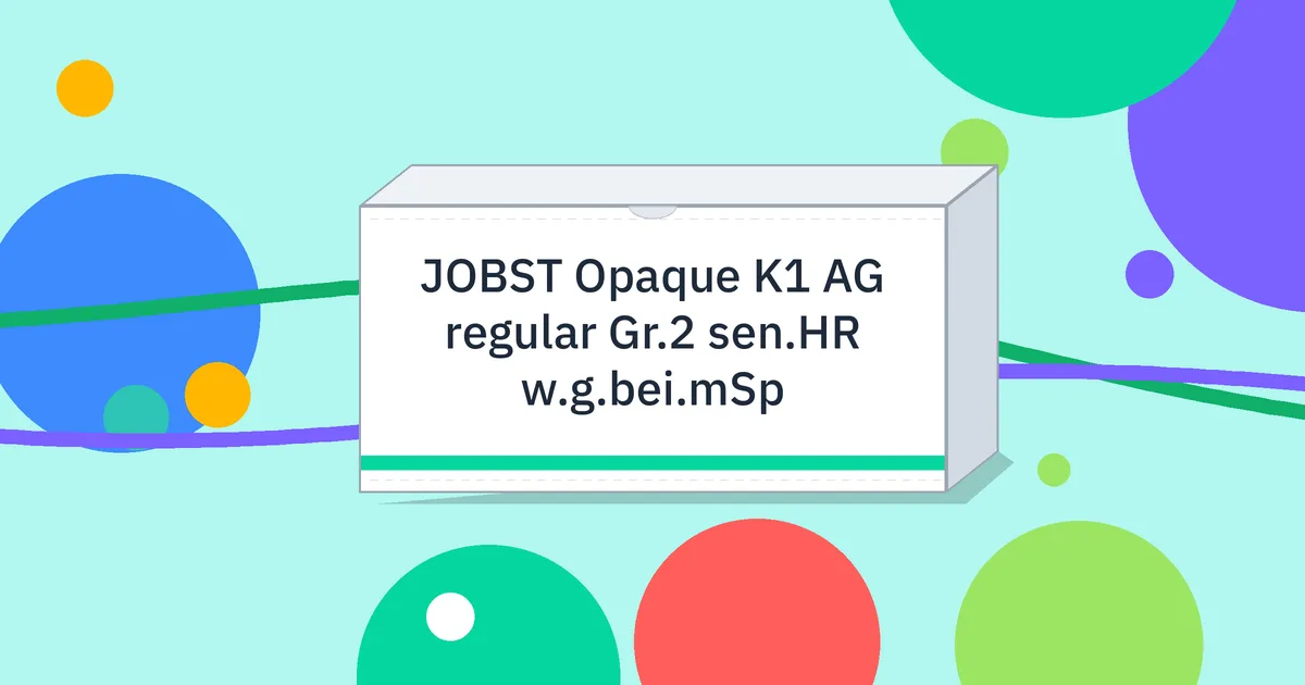 Symbolbild: Packung mit der Aufschrift JOBST Opaque K1 AG regular Gr.2 sen.HR w.g.bei.mSp (PZN 16265893) – Verfügbarkeit und Bezug in Apotheken in Frankfurt am Main
