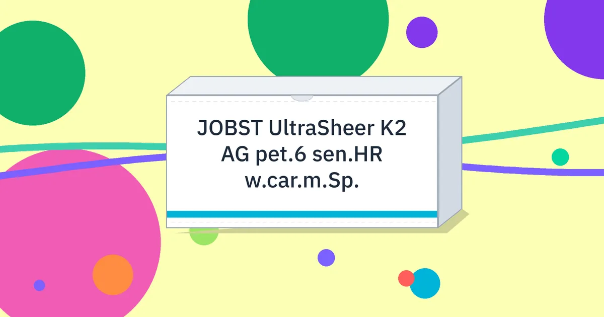 Symbolbild: Packung mit der Aufschrift JOBST UltraSheer K2 AG pet.6 sen.HR w.car.m.Sp. (PZN 11265724) – Verfügbarkeit und Bezug in Apotheken in Frankfurt am Main