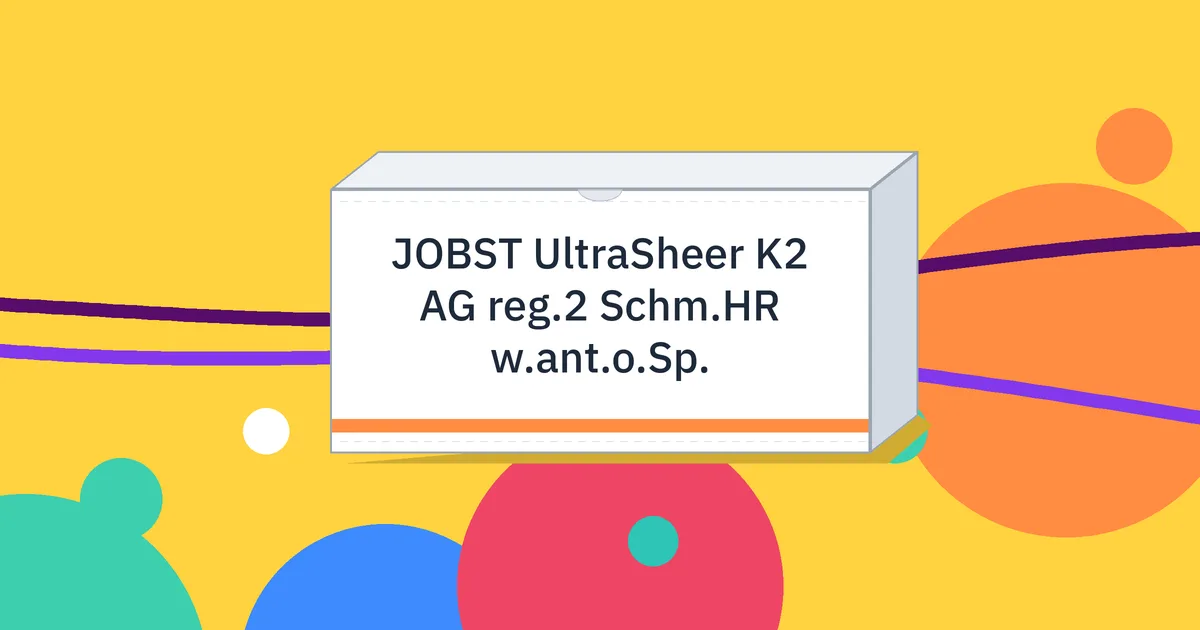 Symbolbild: Packung mit der Aufschrift JOBST UltraSheer K2 AG reg.2 Schm.HR w.ant.o.Sp. (PZN 13146811) – Verfügbarkeit und Bezug in Apotheken in Frankfurt am Main