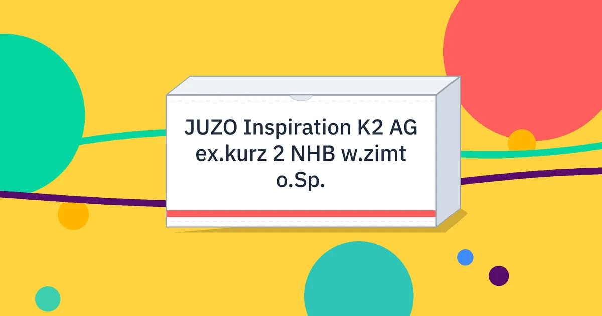 Symbolbild: Packung mit der Aufschrift JUZO Inspiration K2 AG ex.kurz 2 NHB w.zimt o.Sp. (PZN 14951294) – Verfügbarkeit und Bezug in Apotheken in Frankfurt am Main