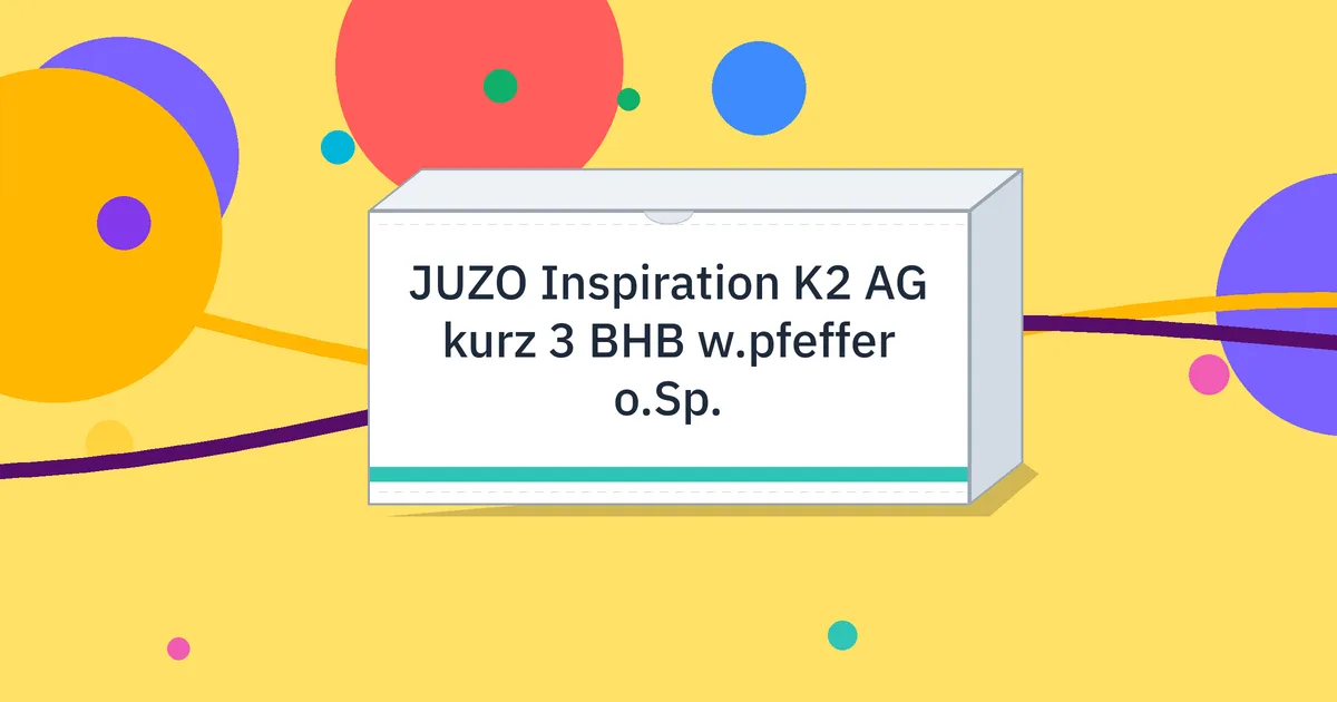 Symbolbild: Packung mit der Aufschrift JUZO Inspiration K2 AG kurz 3 BHB w.pfeffer o.Sp. (PZN 14850469) – Verfügbarkeit und Bezug in Apotheken in Frankfurt am Main
