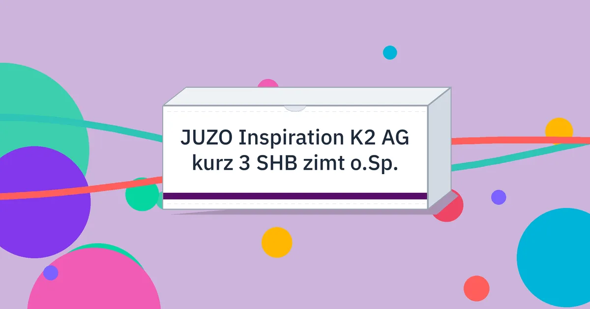 Symbolbild: Packung mit der Aufschrift JUZO Inspiration K2 AG kurz 3 SHB zimt o.Sp. (PZN 14921985) – Verfügbarkeit und Bezug in Apotheken in Frankfurt am Main