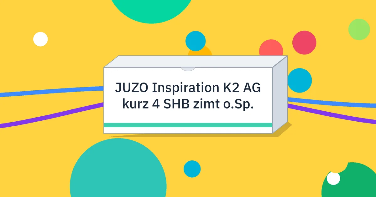 Symbolbild: Packung mit der Aufschrift JUZO Inspiration K2 AG kurz 4 SHB zimt o.Sp. (PZN 14922631) – Verfügbarkeit und Bezug in Apotheken in Frankfurt am Main